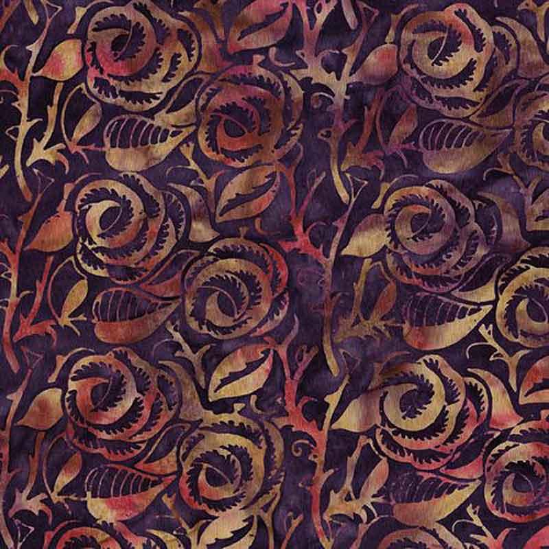 NIGHTSHADE 1221 32451 Batik Flowers Rose Amethyst Island Batik – Sew ...