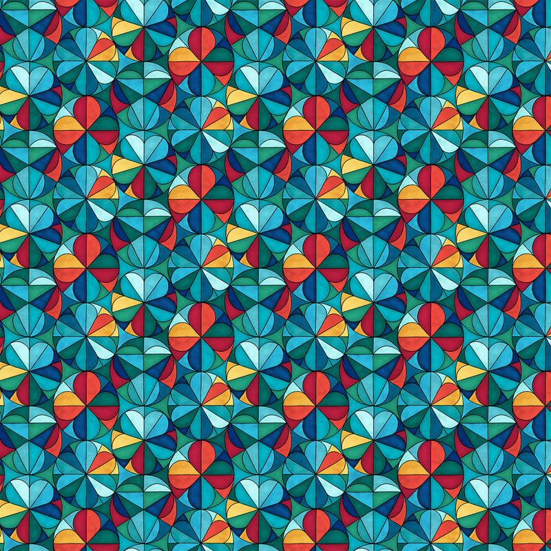 NATIVITY 28224 68 Teal Multi Circles Alison McGarrigle Northcott – Sew ...