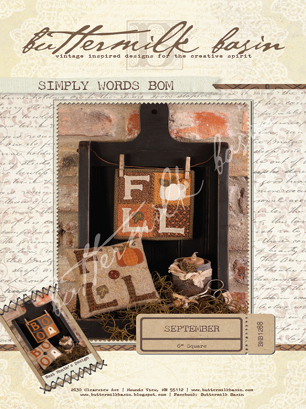BMB1288 SIMPLY WORDS BOM September Fall Buttermilk Basin – Sew Inspired ...